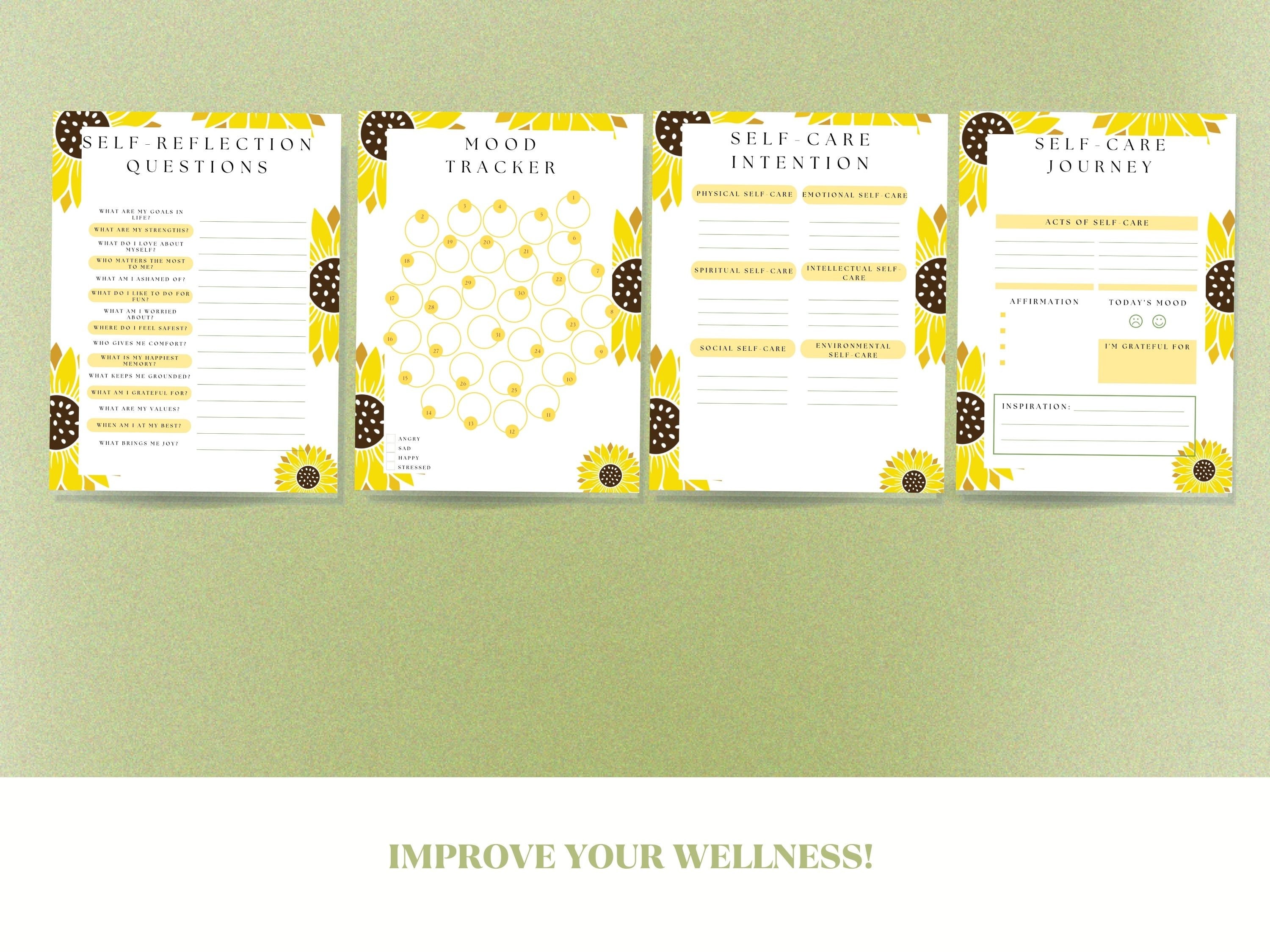 Printable Wellness Journal Wellness Planner Health and Wellness Planner ...