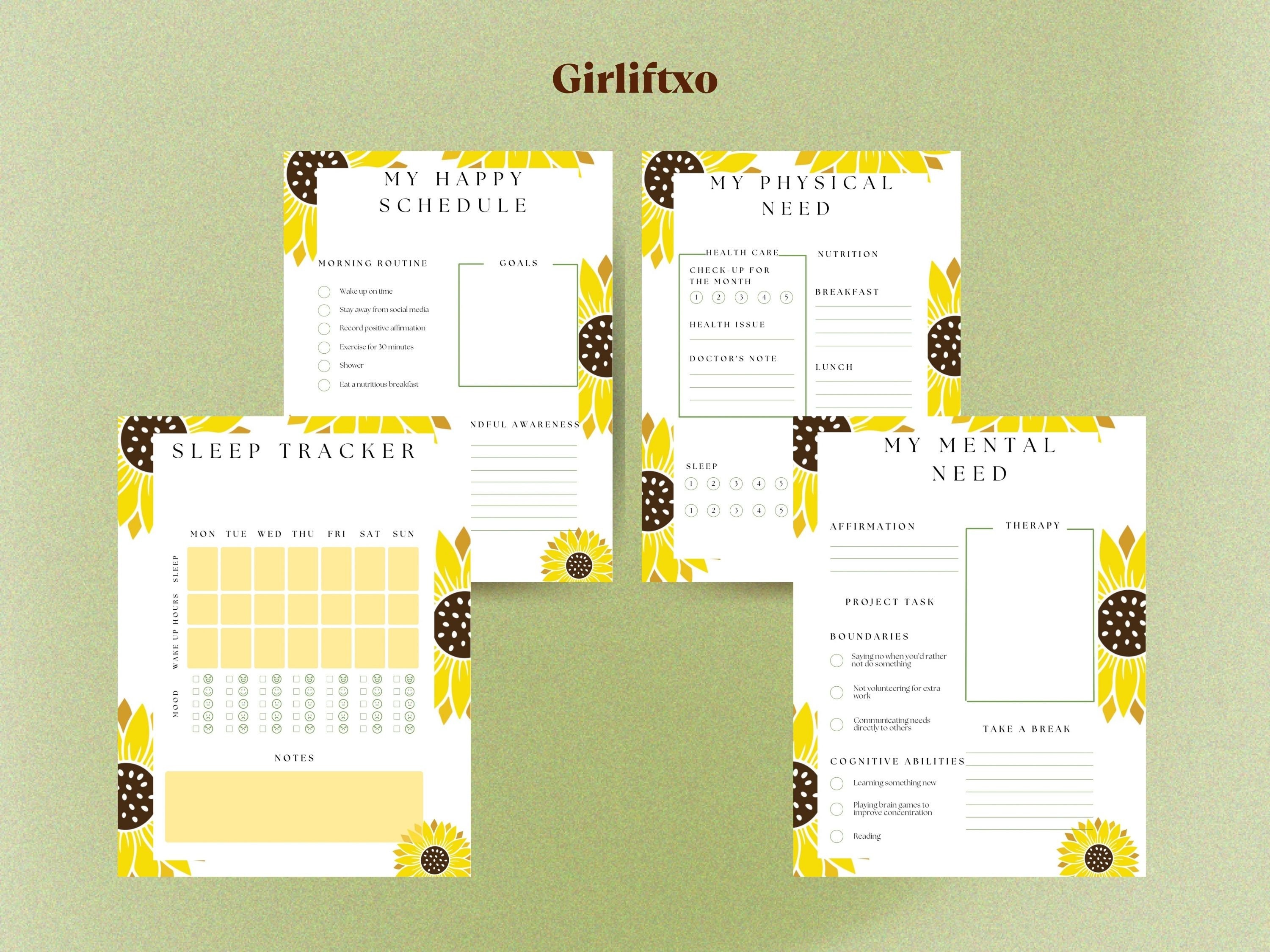 Printable Wellness Journal Wellness Planner Health and Wellness Planner ...