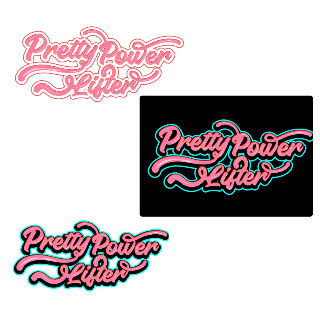 Pretty Powerlifter SVG 90s Retro Font Digital Fitness Design Workout ...