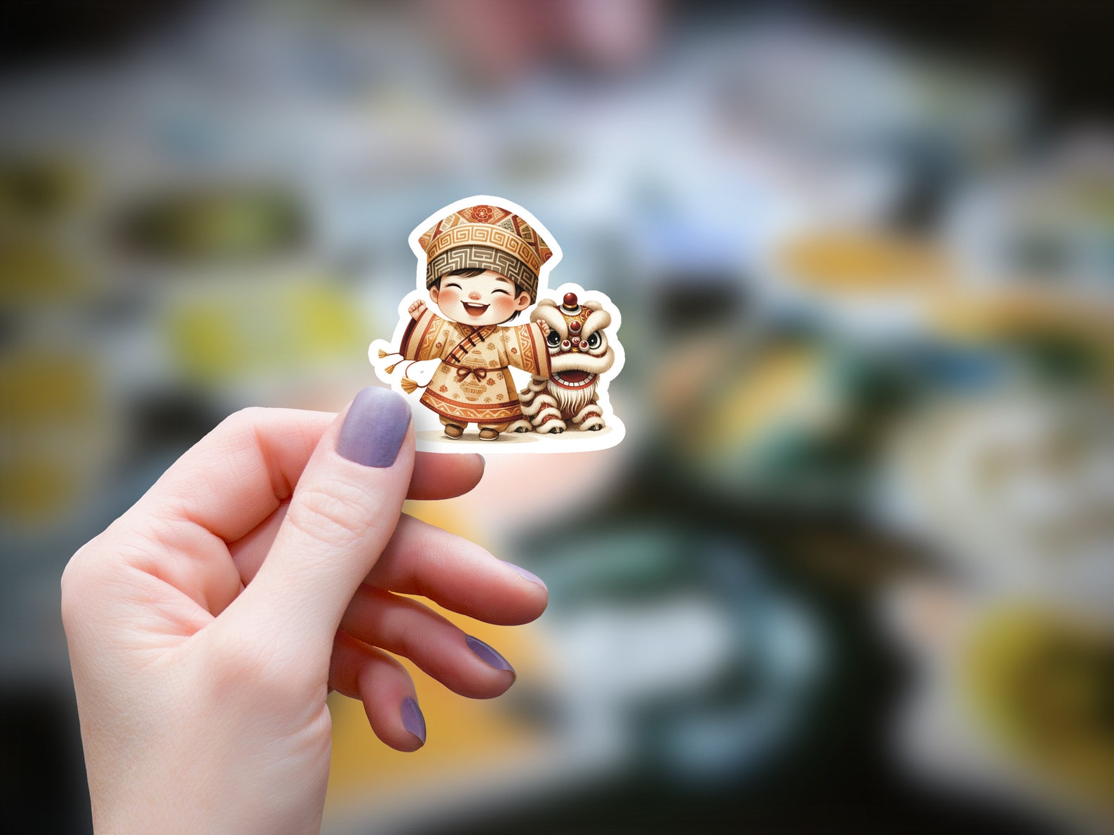 Happy Lunar Baby Sticker Sheet, Cute New Year Kids Waterproof Stickers ...