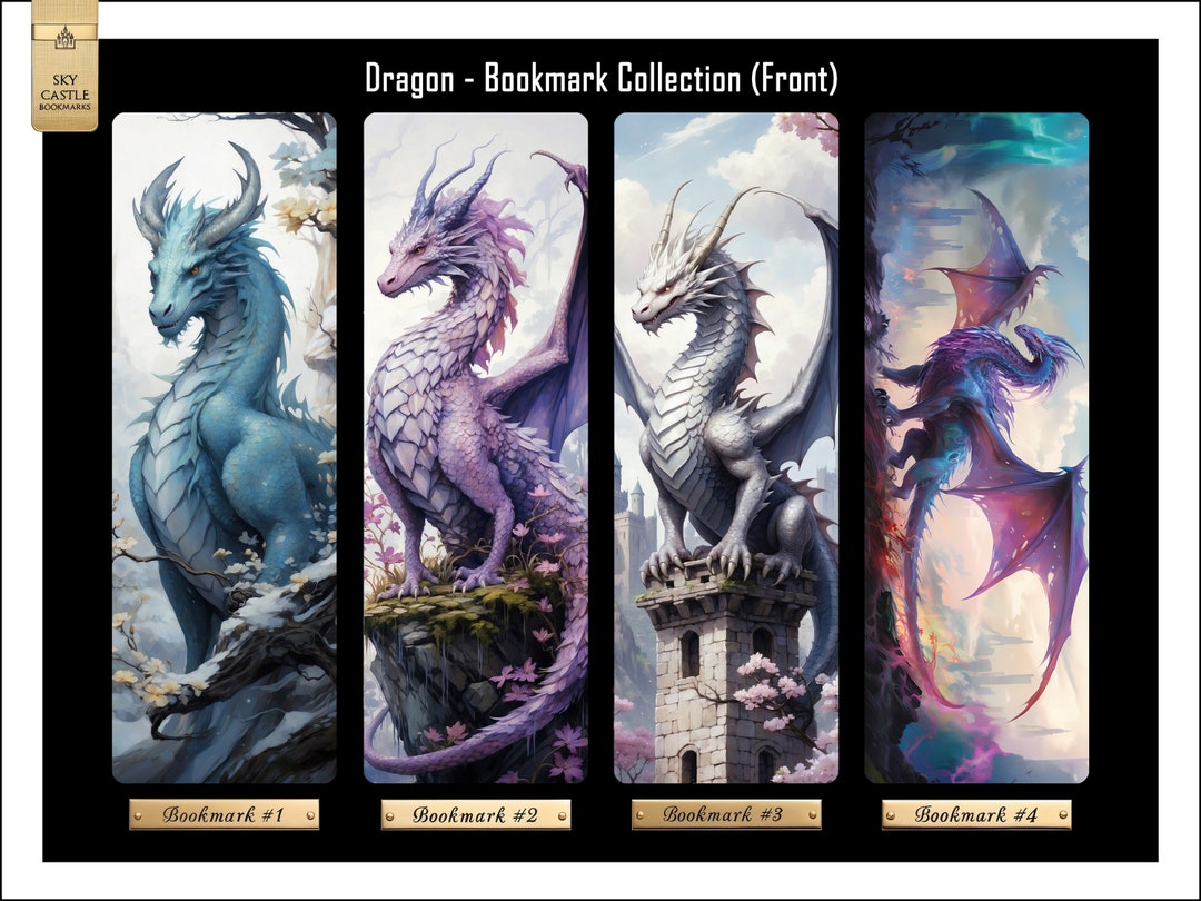 Dragon Bookmarks, Beautiful Laminated Dragon Bookmarks, Fantasy ...