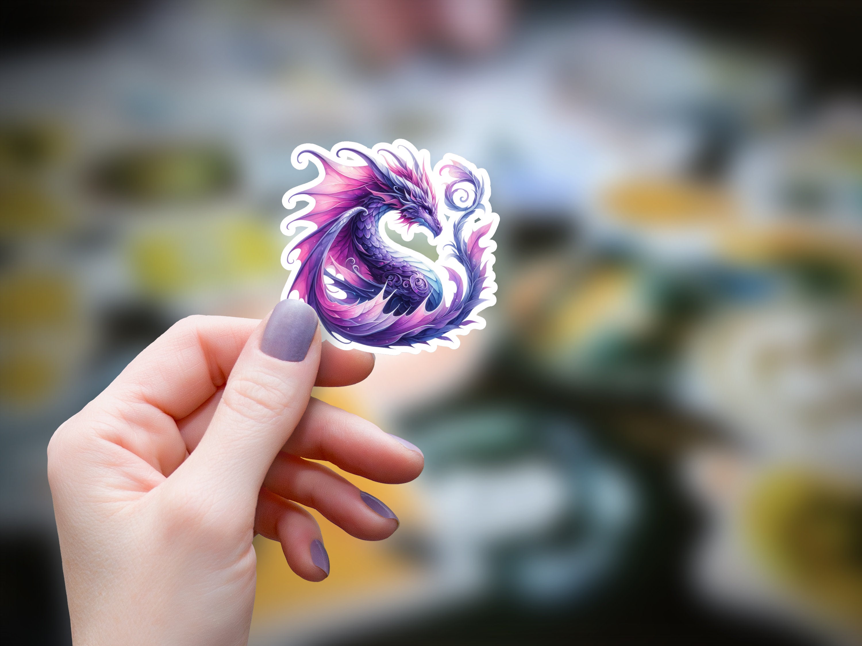 Fantastical Serpent Dragons Sticker Sheet, Beautiful Dragon Waterproof ...