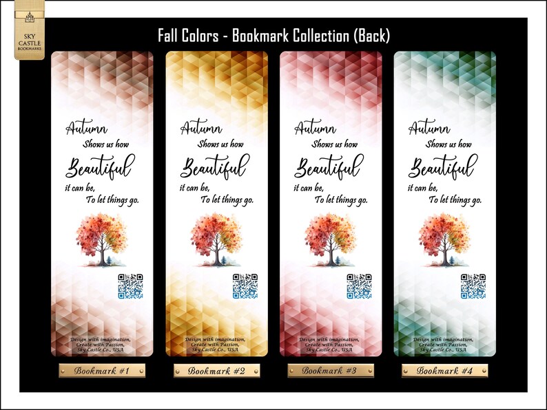 Fall Colors Bookmarks, Beautiful Laminated Bookmarks, Autumn Season ...