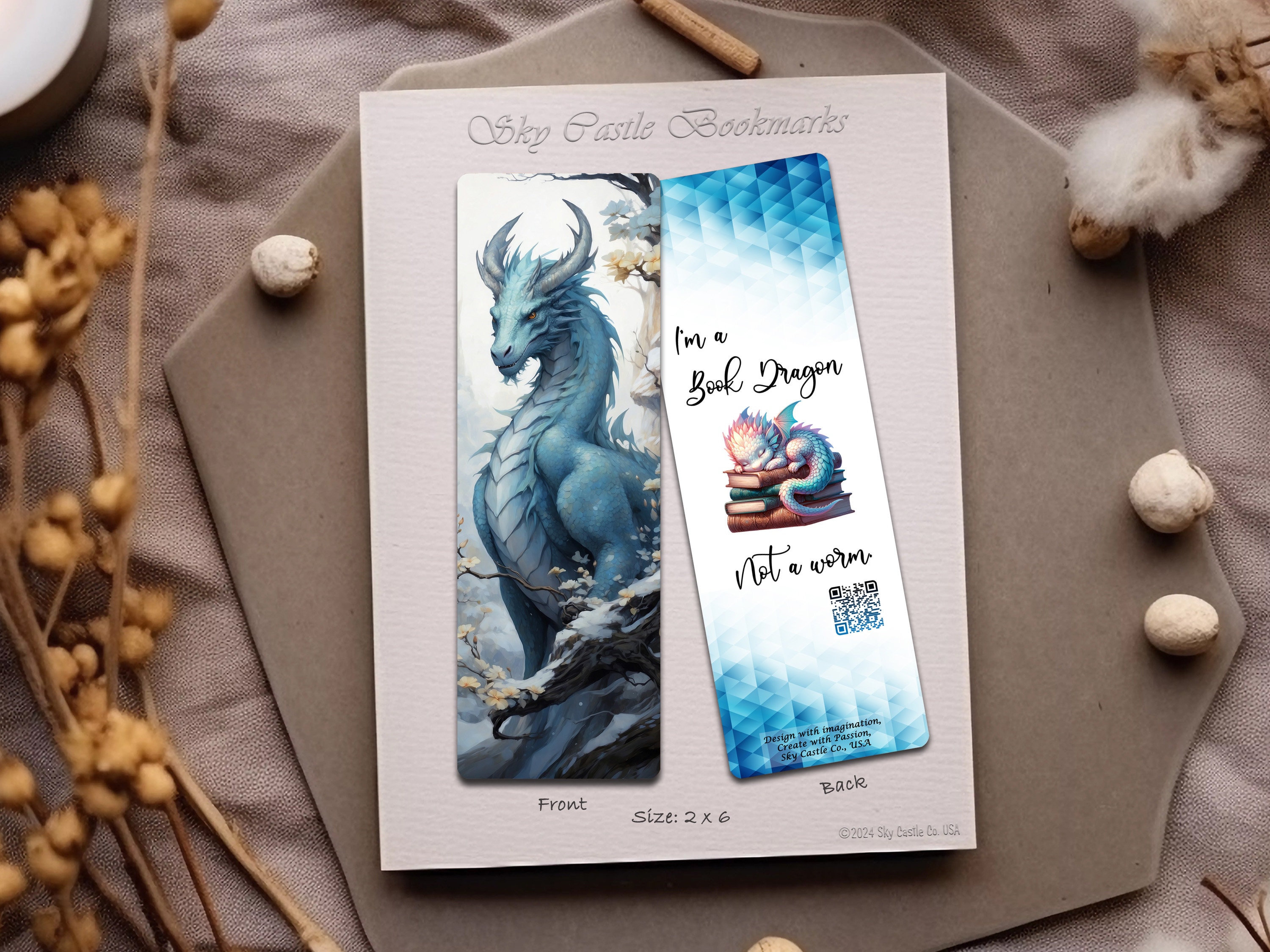 Dragon Bookmarks, Beautiful Laminated Dragon Bookmarks, Fantasy ...
