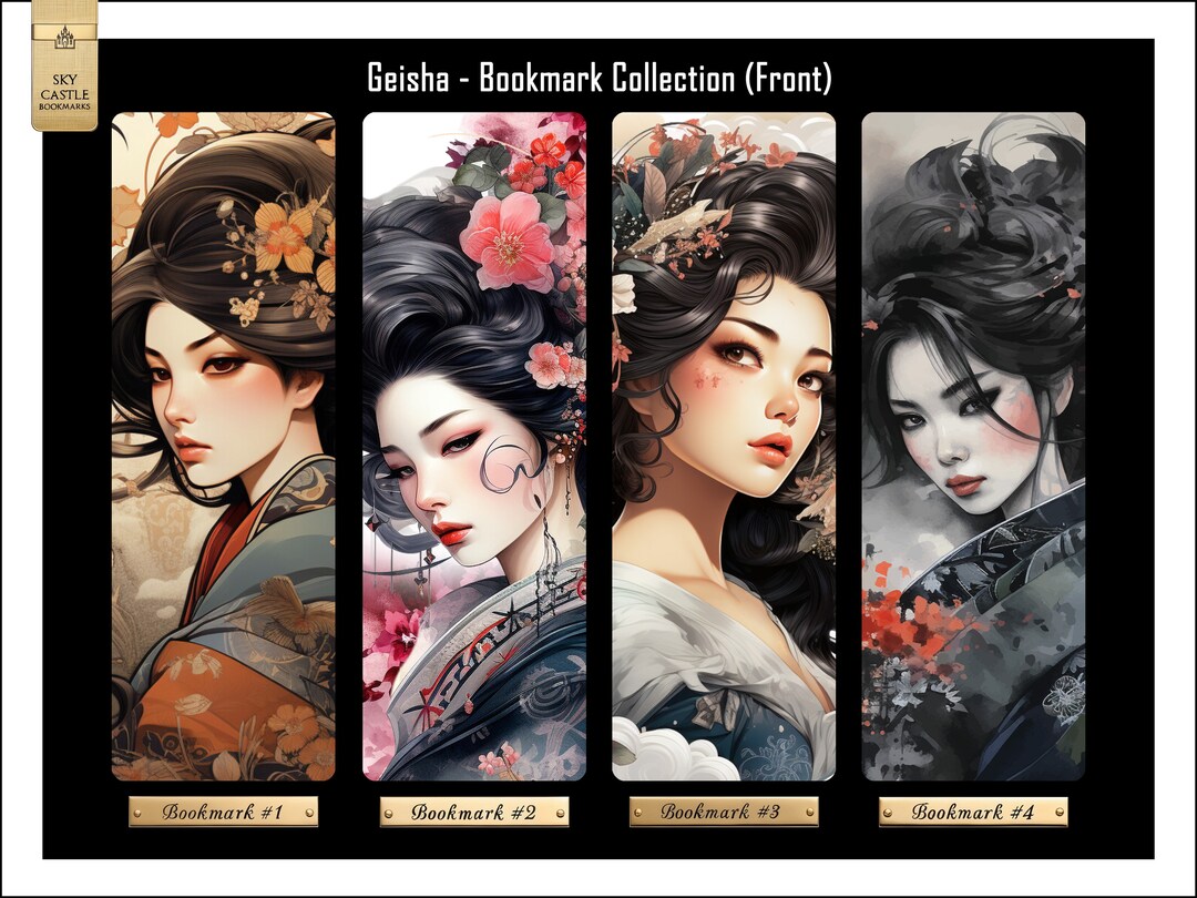 Geisha Bookmarks, Beautiful Laminated Geisha Theme Bookmarks, Asia ...