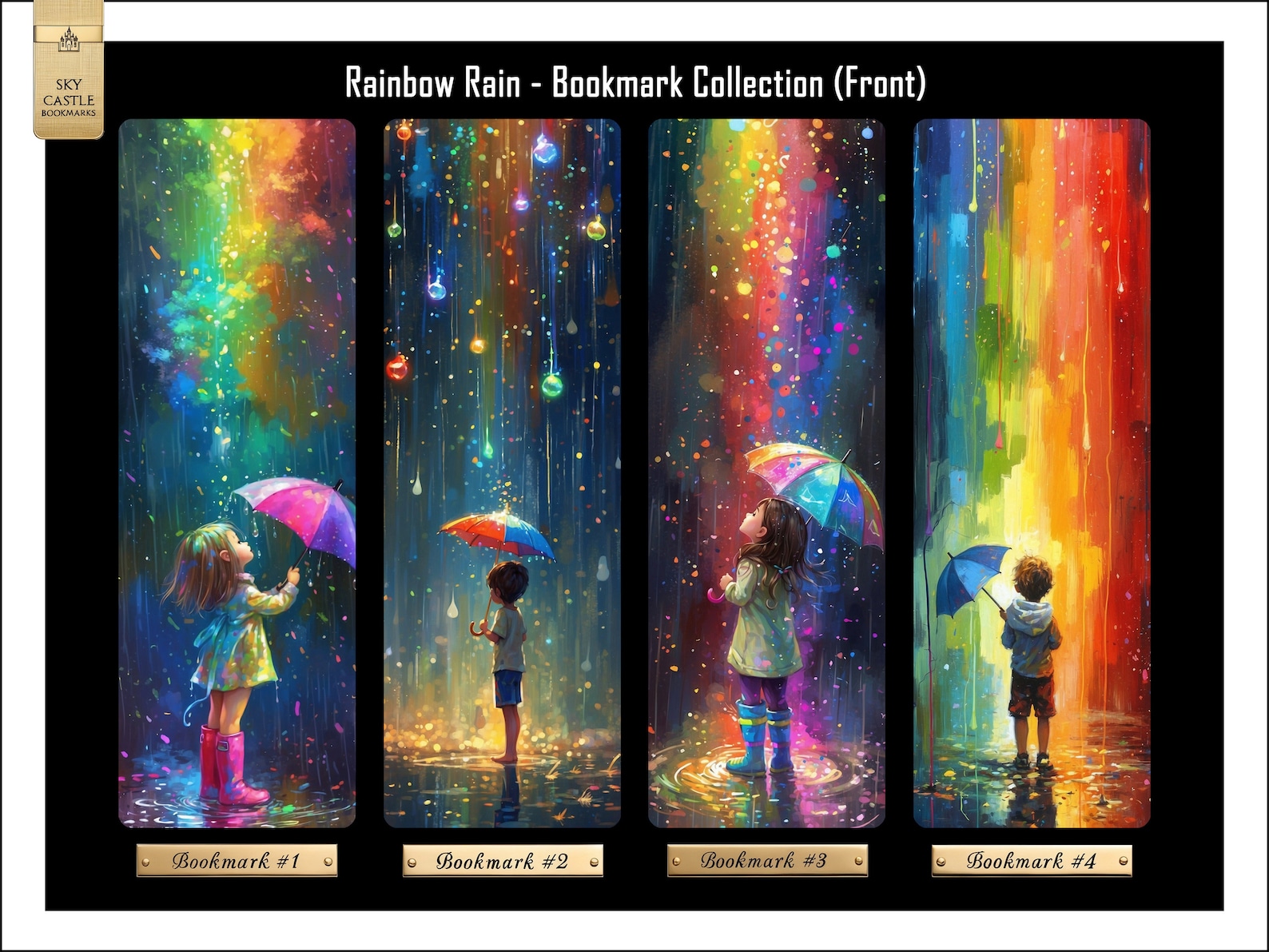 Rainbow Rain Bookmarks, Beautiful, Creative & Imaginative Raining ...