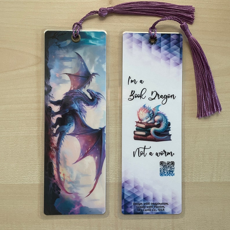 Dragon Bookmarks, Beautiful Laminated Dragon Bookmarks, Fantasy ...