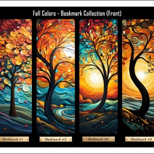 Fall Colors Bookmarks, Beautiful Laminated Bookmarks, Autumn Season ...