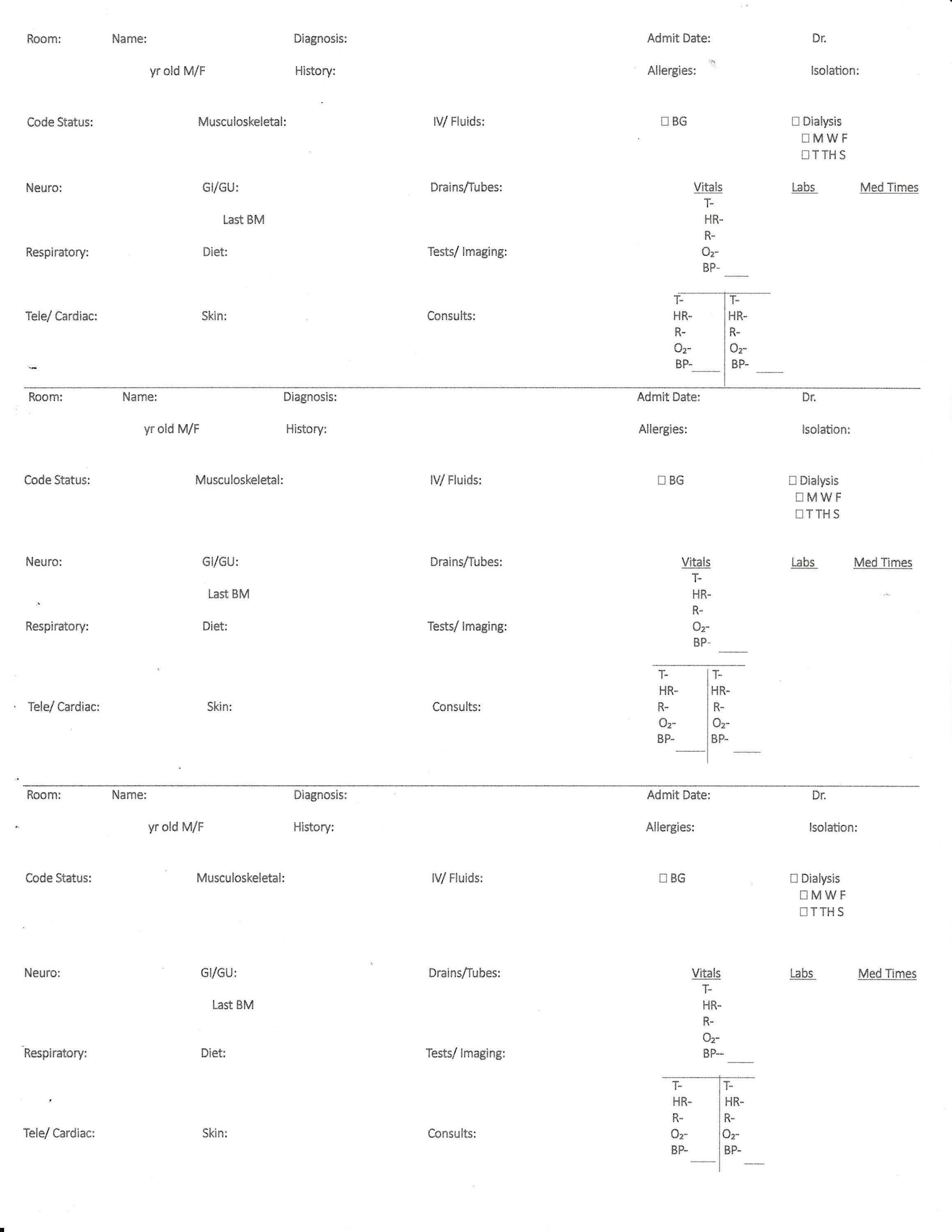 3 Patient Ms-tele Report Sheet - Etsy