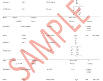 5 Patient Ms/tele Report Sheet - Etsy