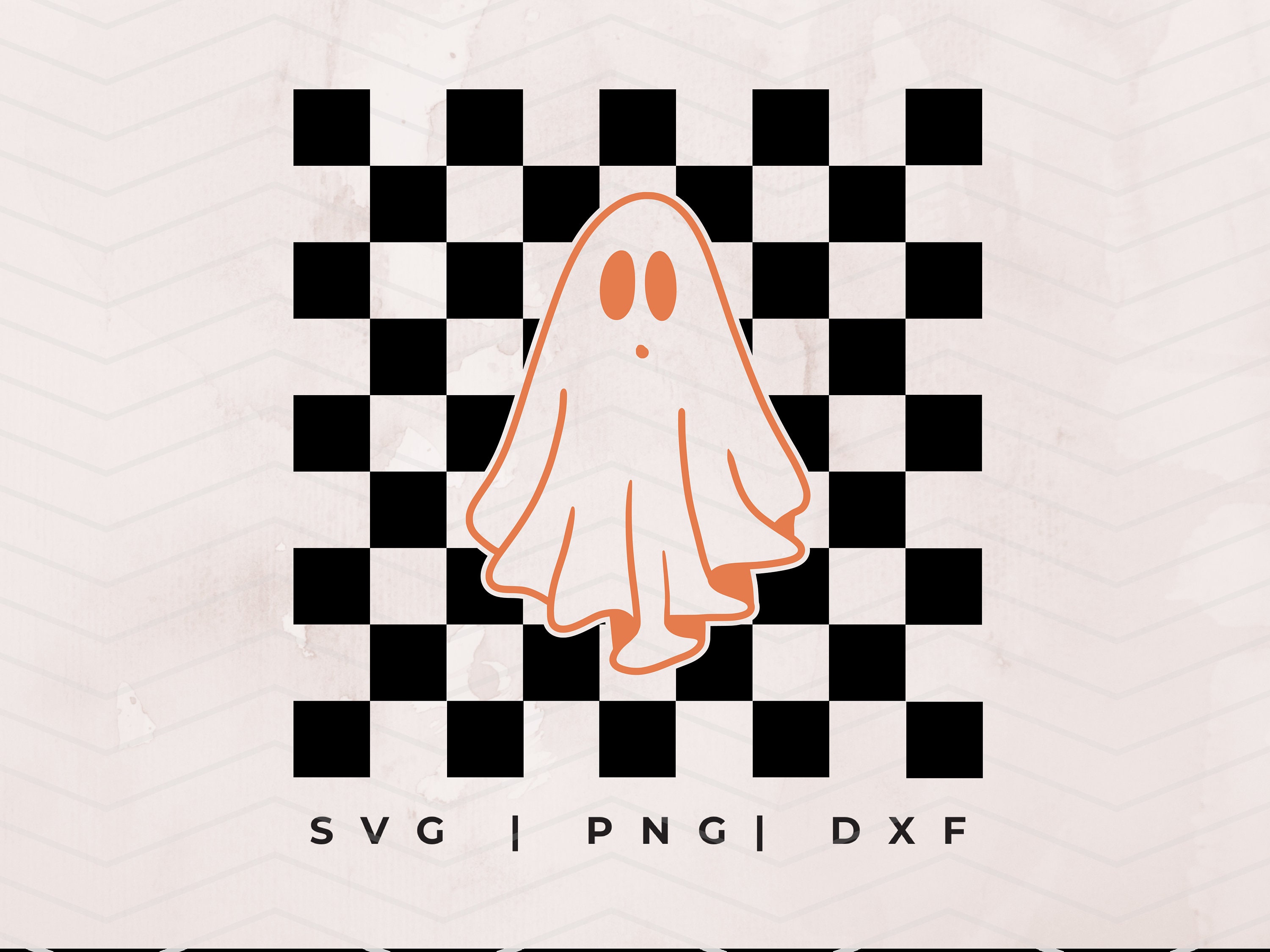Checkered Ghost Svg Checkered Halloween Shirt Svg Groovy - Etsy