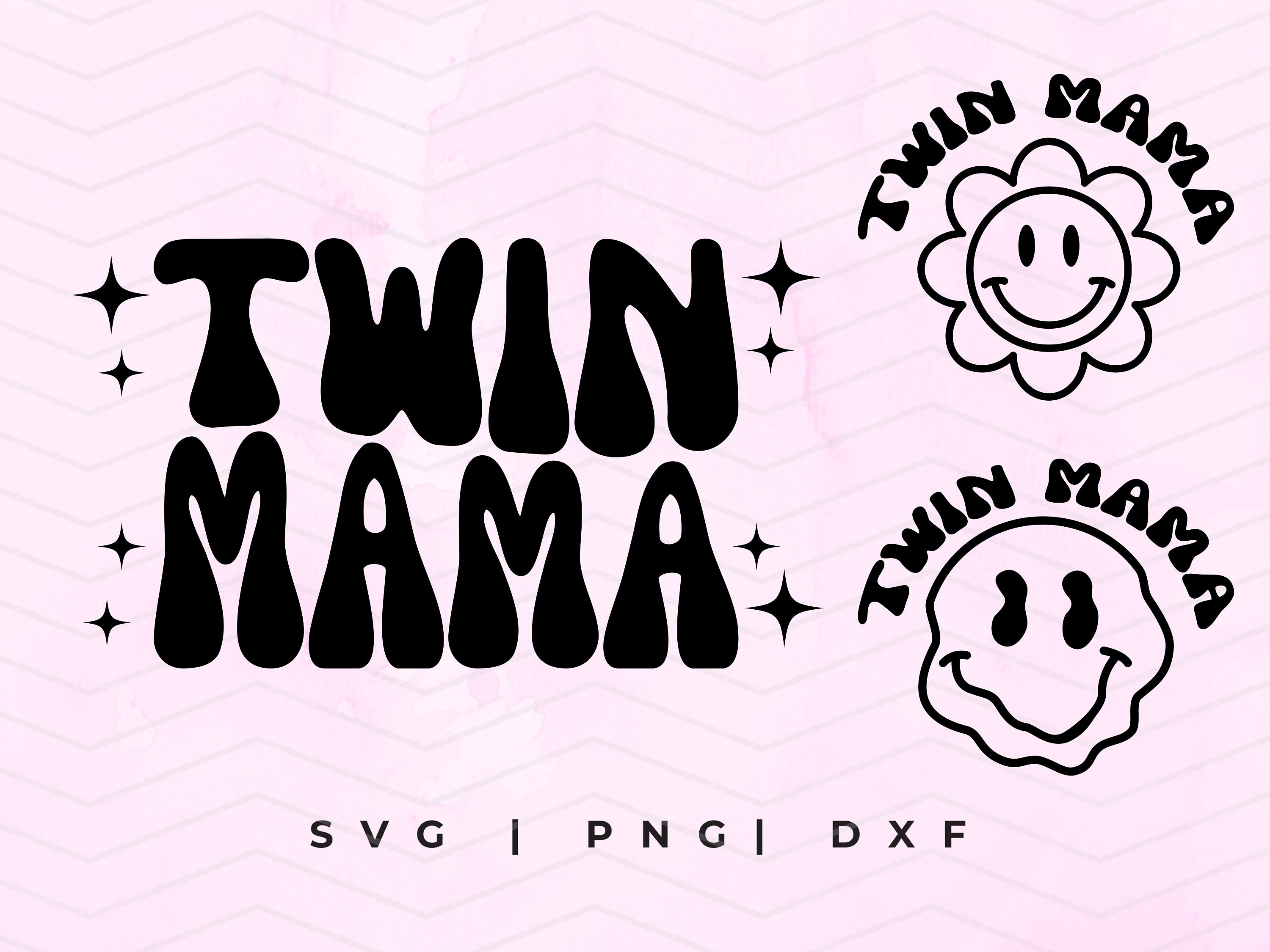 Twin Mama SVG, Twin Mom SVG, Retro Mama SVG, Mom Svg, Mama Wavy Text ...