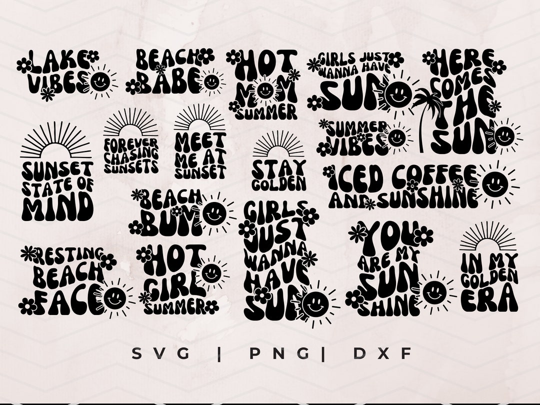 Retro Summer SVG Bundle, Groovy Summer SVG, Summer SVG, Summertime Svg ...