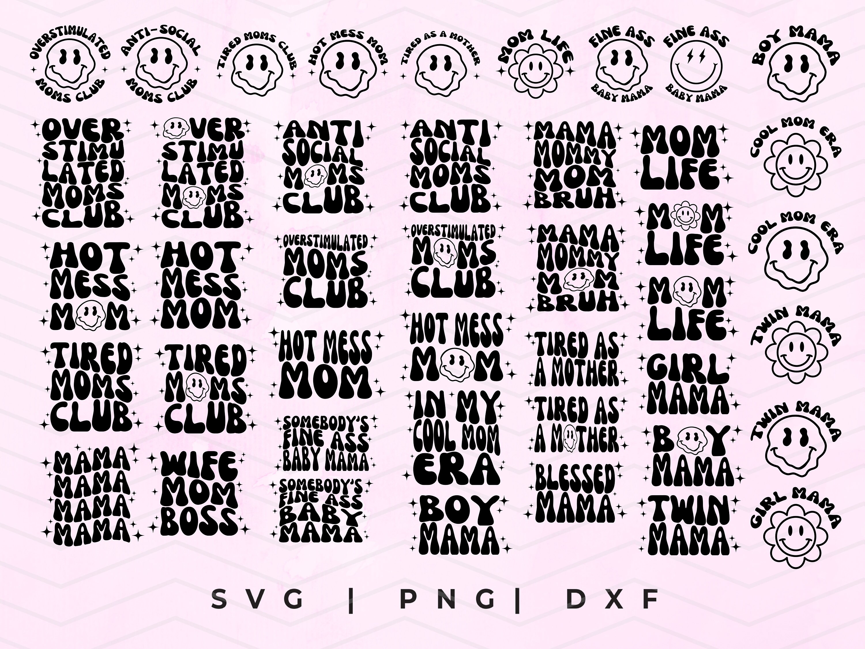 Mom SVG Bundle, Mama SVG, Retro Mama SVG, Mom Svg, Mama Wavy Text Svg ...