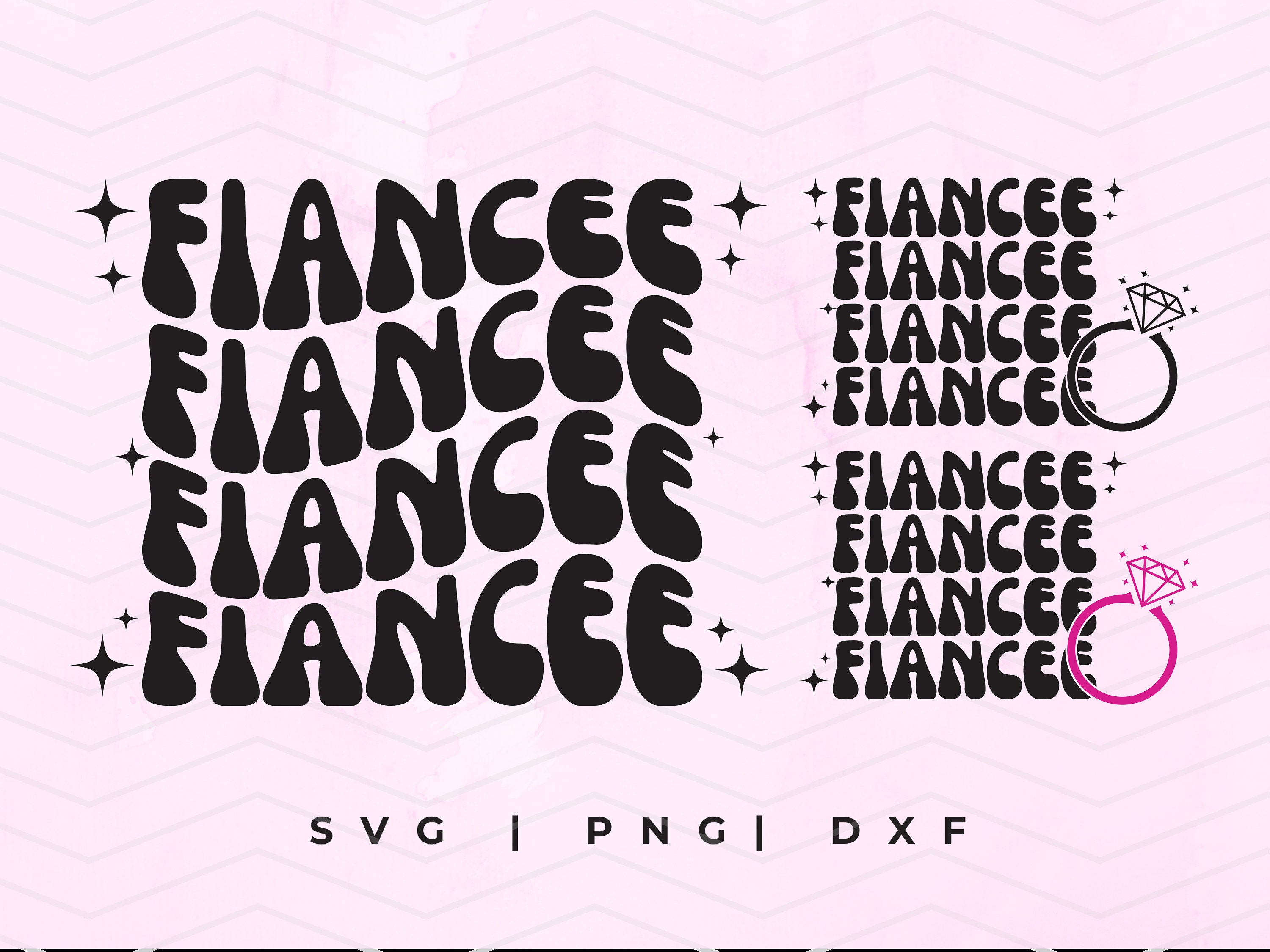 Retro Groovy Fiancee SVG PNG Fiancee SVG Engaged Png Trendy - Etsy México