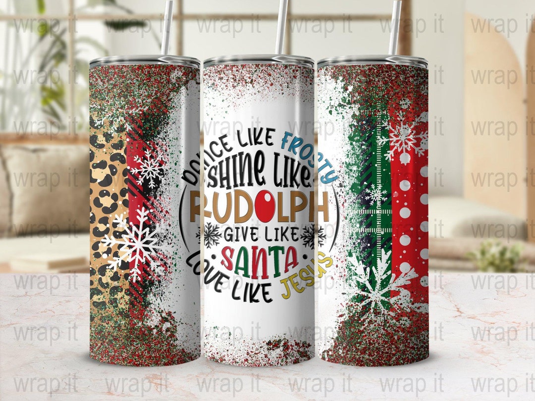 Christmas Santa Frosty Rudolf Jesus Tumbler Wrap PNG Instant Download ...