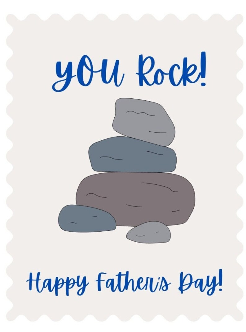 PRINTABLE Father's Day Card - Digital Father's Day Card - You Rock Dad ...