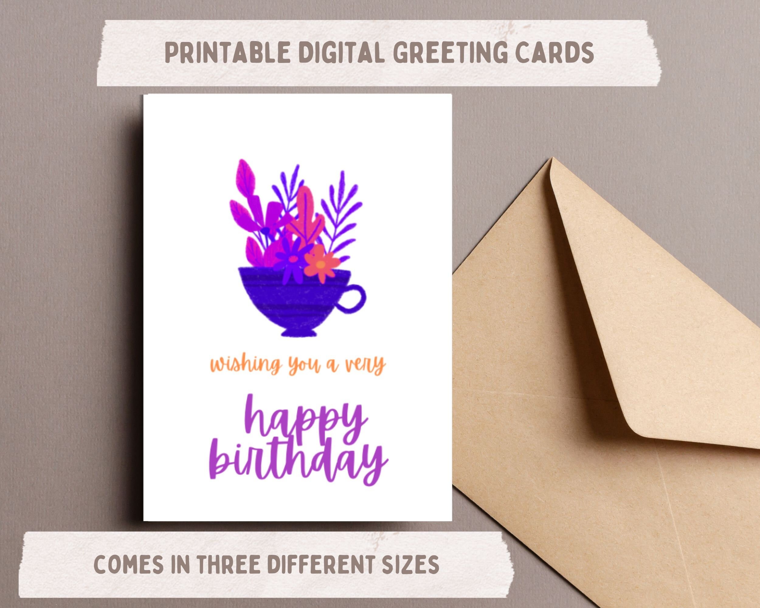 PRINTABLE Birthday Card Digital Birthday Card HBD - Etsy