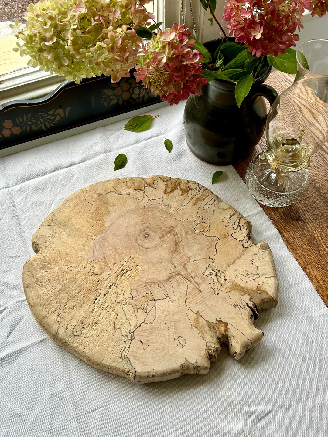 Spalted White Oak Disk Centerpiece Wall Decor Dining Room - Etsy