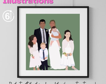 Custom Faceless Portraits Portrait Drawing Faceless Illustration ...