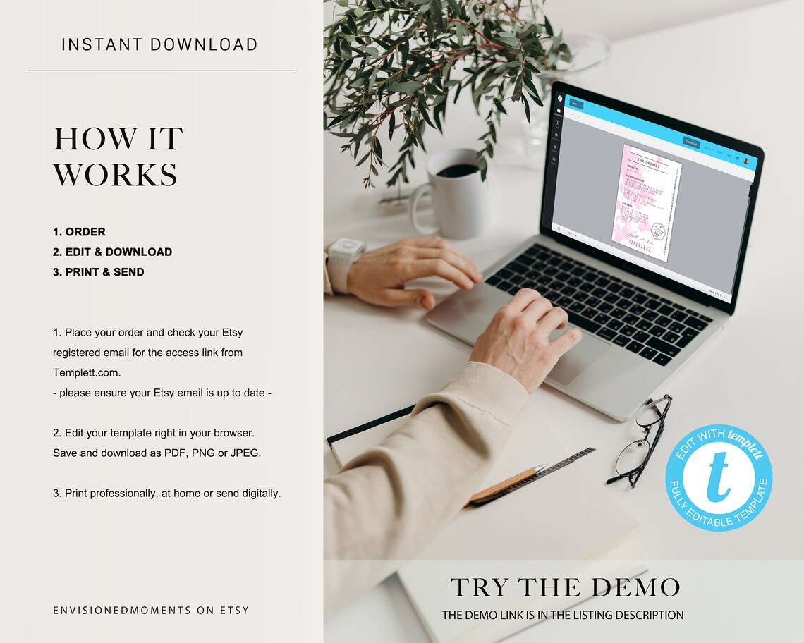 Magenta Passport Invitation Wedding Suite Template Printable ...