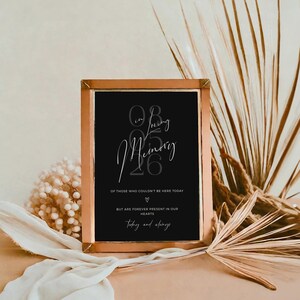 In Loving Memory Table Sign Template Black in Loving Memory Sign ...