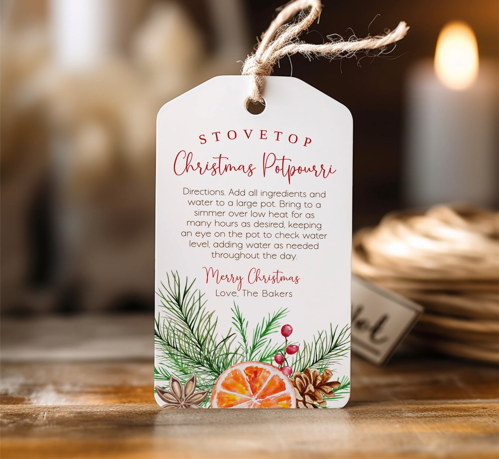 Christmas Simmer Pot Tag Template: Stovetop Potpourri Printable ...