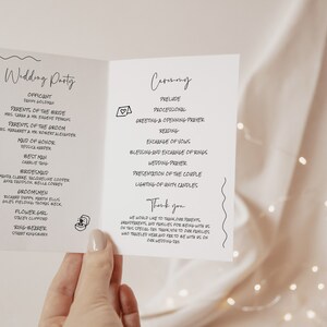 Bifold Wedding Program Template Scribble Wedding Program Scribble ...