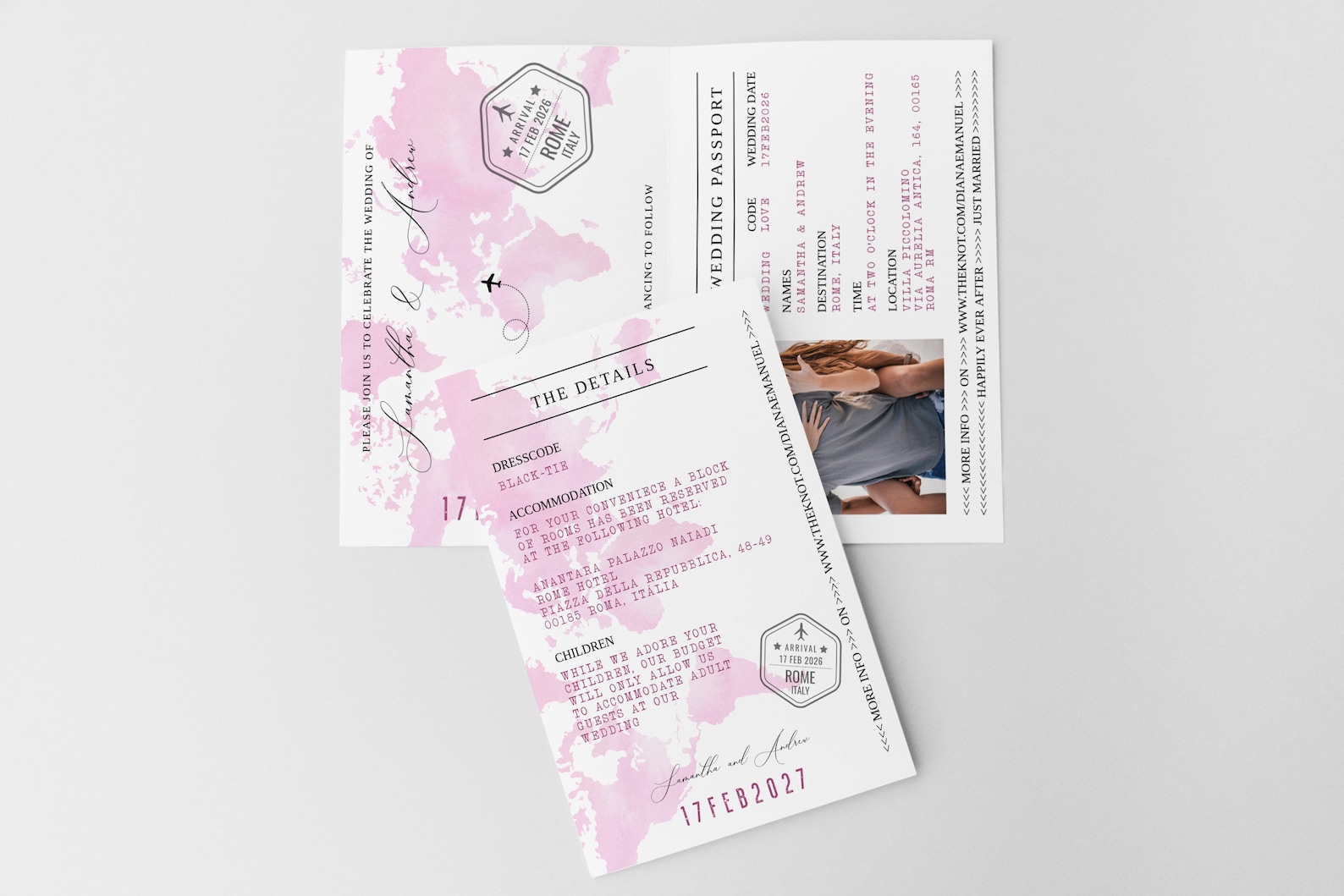 Magenta Passport Invitation Wedding Suite Template Printable ...
