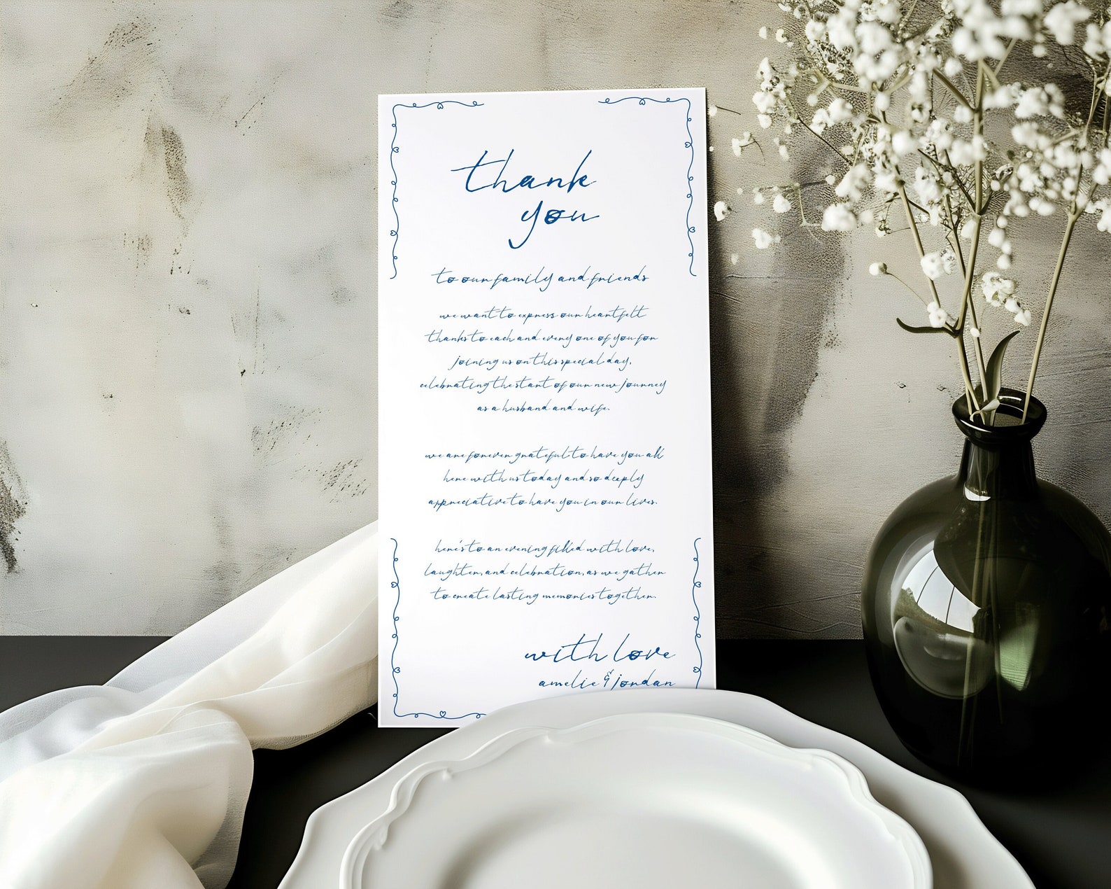 Scribble Thank You Card Template Hand Drawn Scribble Thank You Card ...
