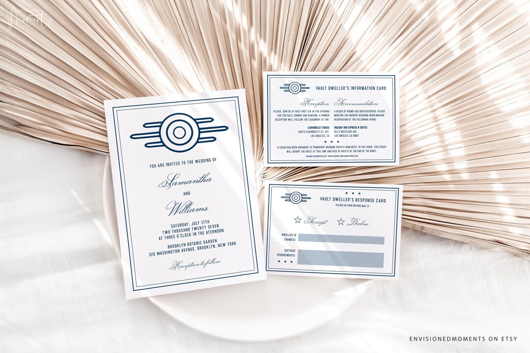 Fallout Theme Inspired Wedding Invitation Suite Template Vault-tec ...
