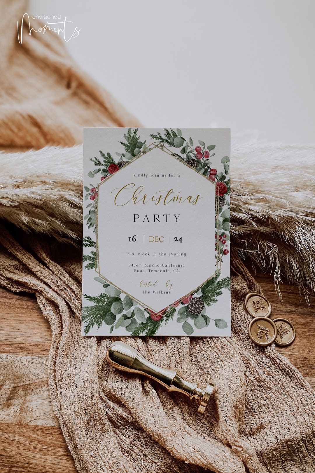 Editable Christmas Party Invitation Template (digital Download) - Etsy