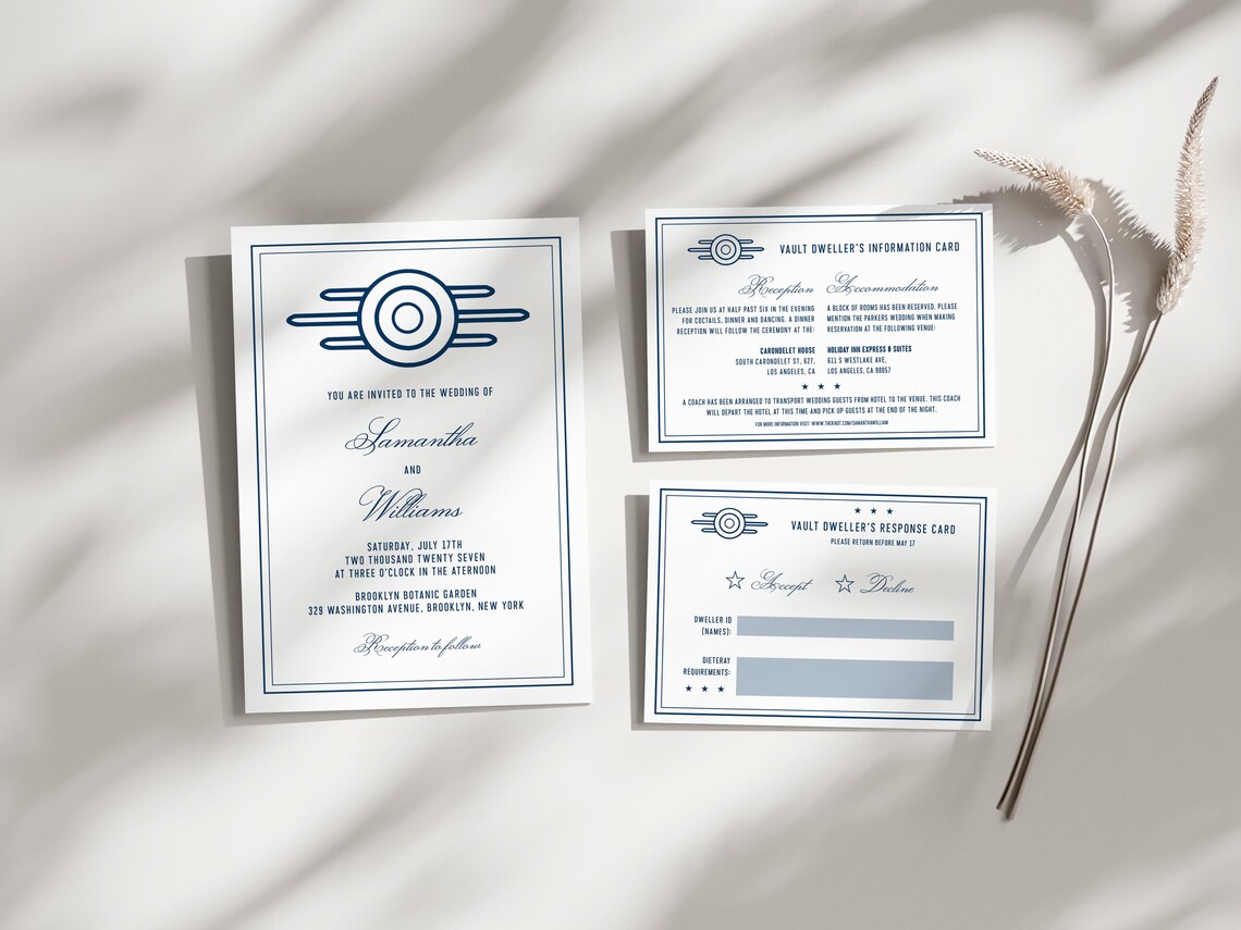 Fallout Theme Inspired Wedding Invitation Suite: Vault-tec Dwellers ...