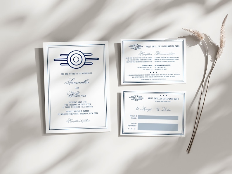 Fallout Theme Inspired Wedding Invitation Suite: Vault-tec Dwellers ...