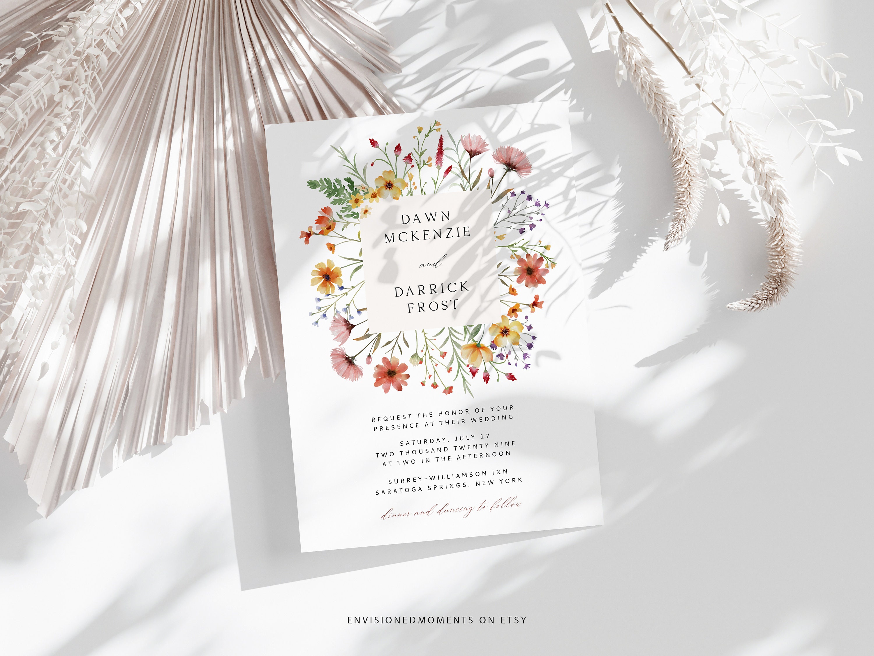 Wildflower Wedding Invitation Template to Download, Wildflower Wedding ...