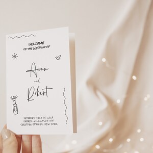 Bifold Wedding Program Template Scribble Wedding Program Scribble Wedding Timeline Template ...