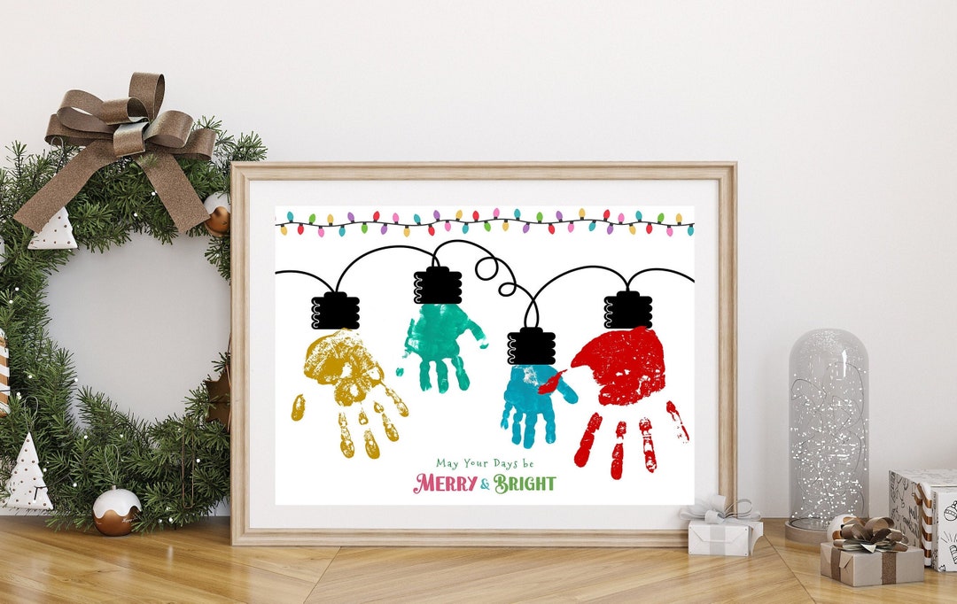 Handprint Christmas Lights, Christmas Lights Handprint Art Craft ...