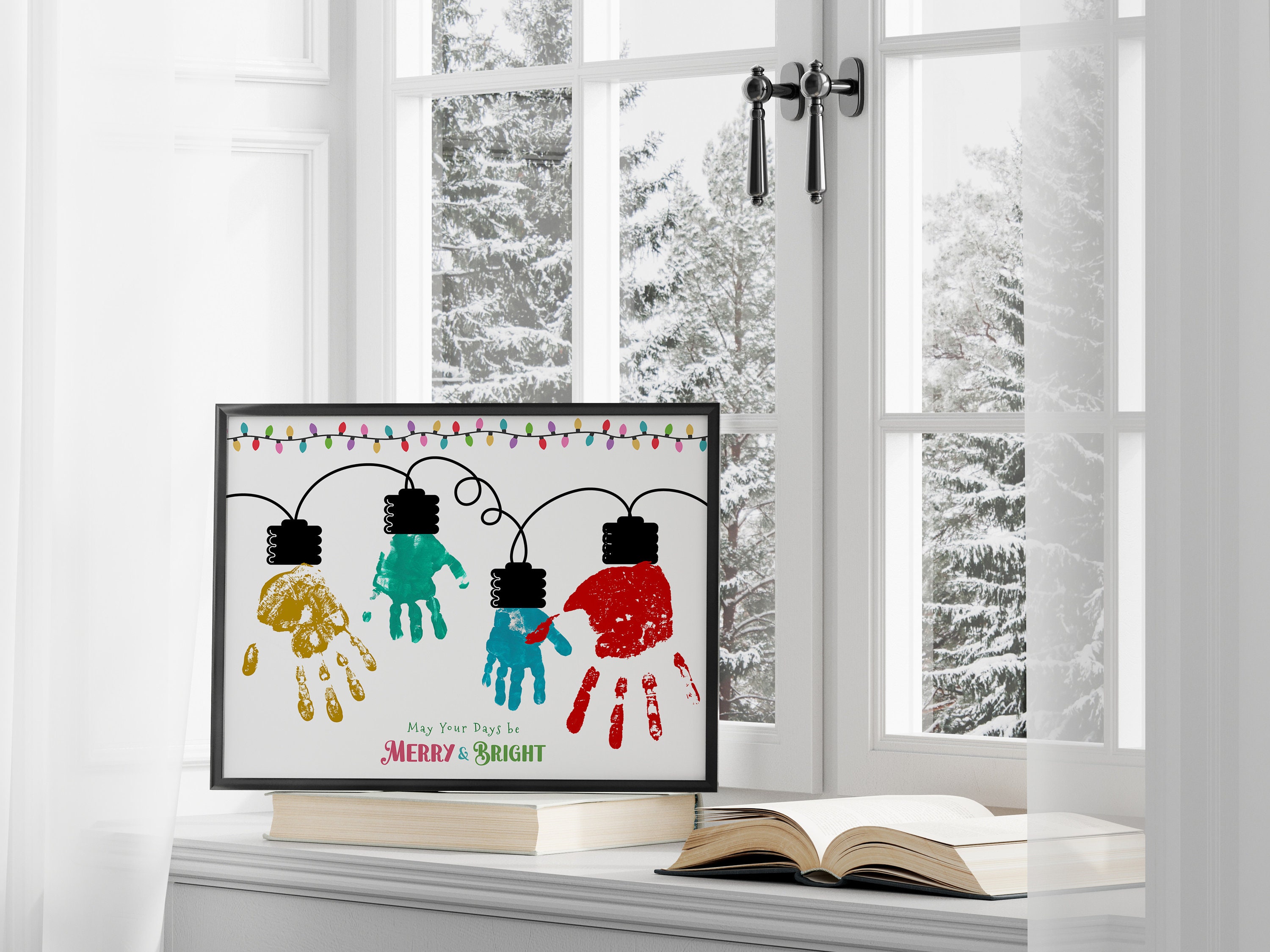 Handprint Christmas Lights, Christmas Lights Handprint Art Craft ...