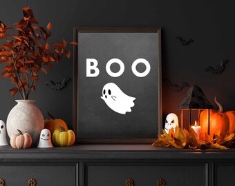 Funny Ghost in a Bathtub Halloween Decor, Digital Art Poster Print ...