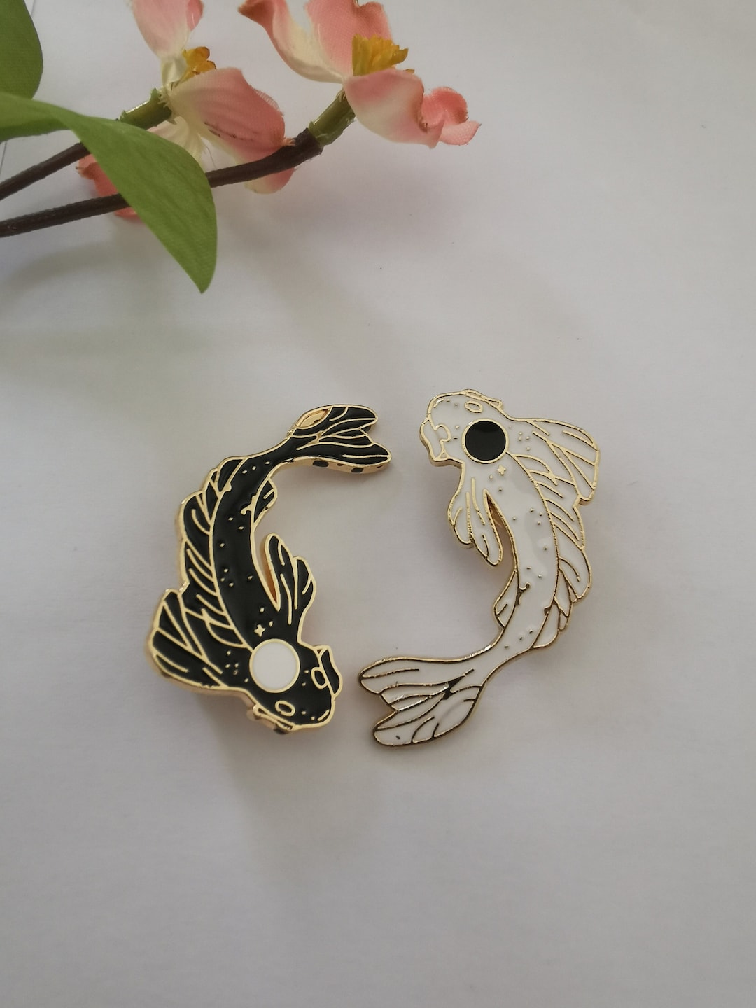 Koi Fish Pin/ Yin Yang/hard Enamel Pin/gold - Etsy
