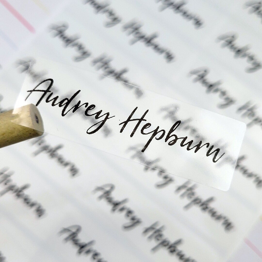 Personalized Kids Name Labels, Large Size Clear Background Sticker for ...