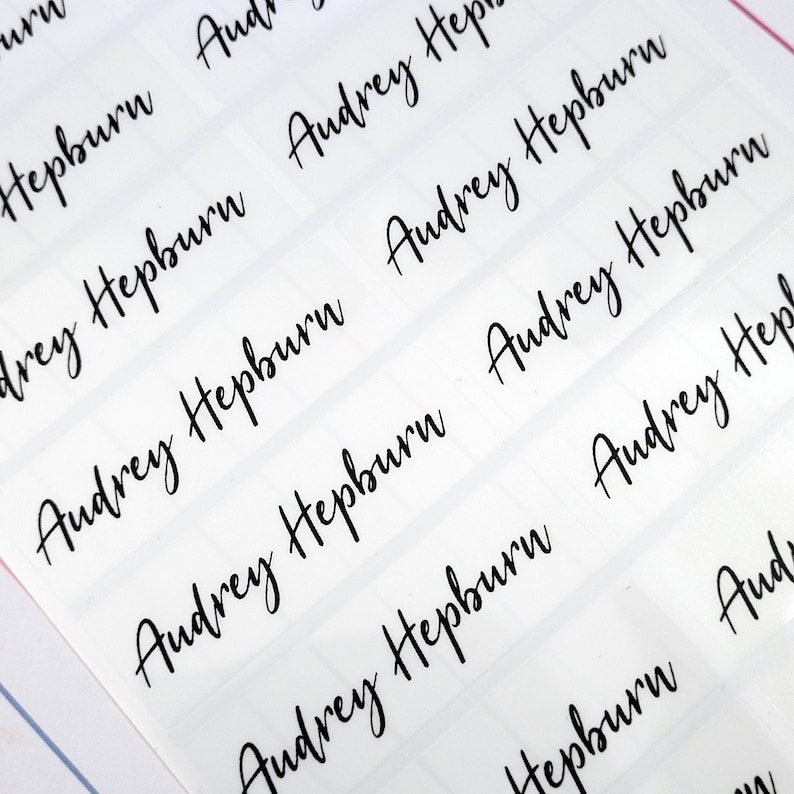 Personalized Kids Name Labels, Large Size Clear Background Sticker for ...