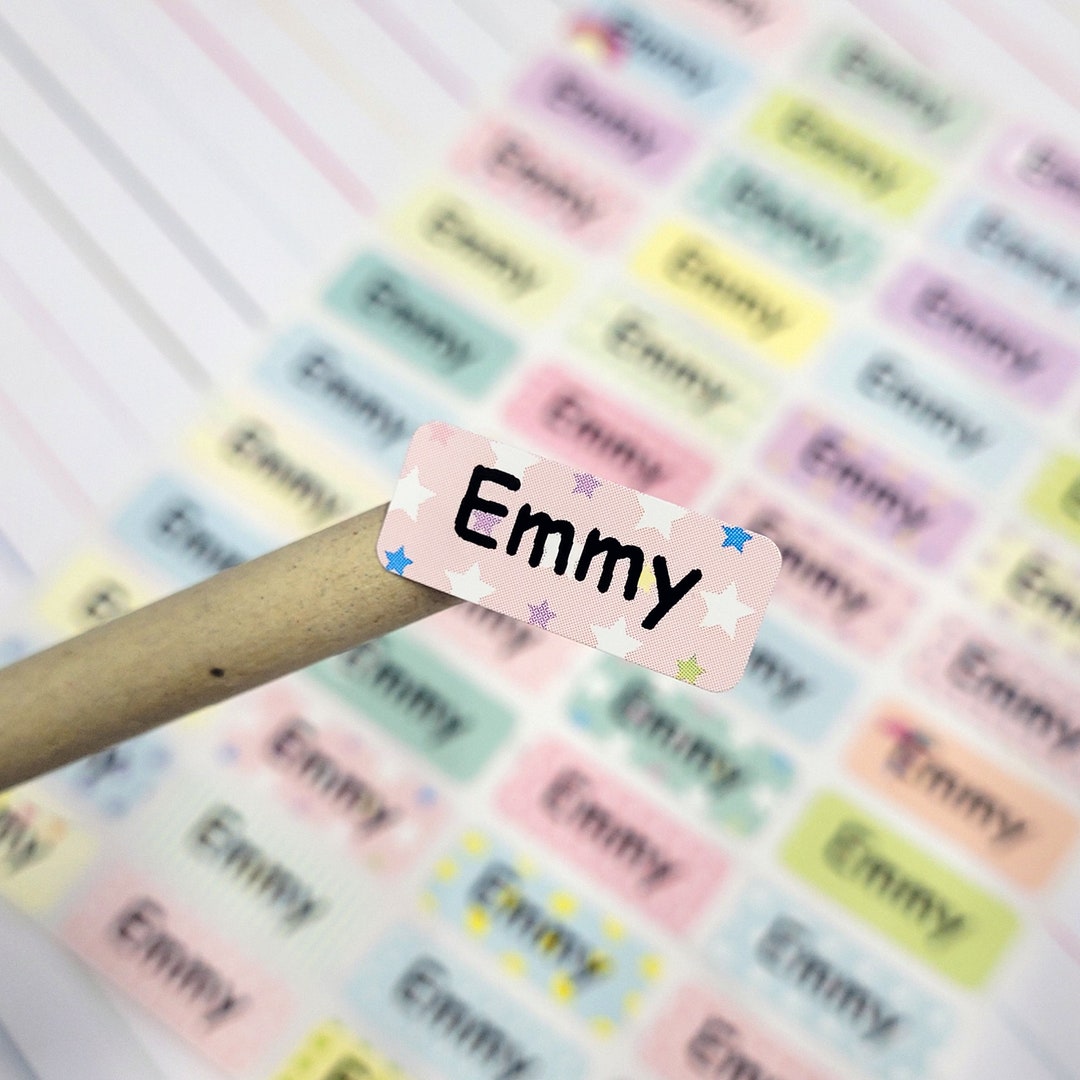 Personalized Kids Name Labels, Mini Size Kids Pattern Sticker for ...