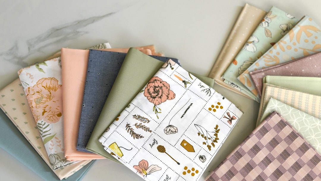 Curated Fat Quarter Bundle 15 Fat Quarters Carefully Hand Picked Fabrics Quilting Bundle Art ...