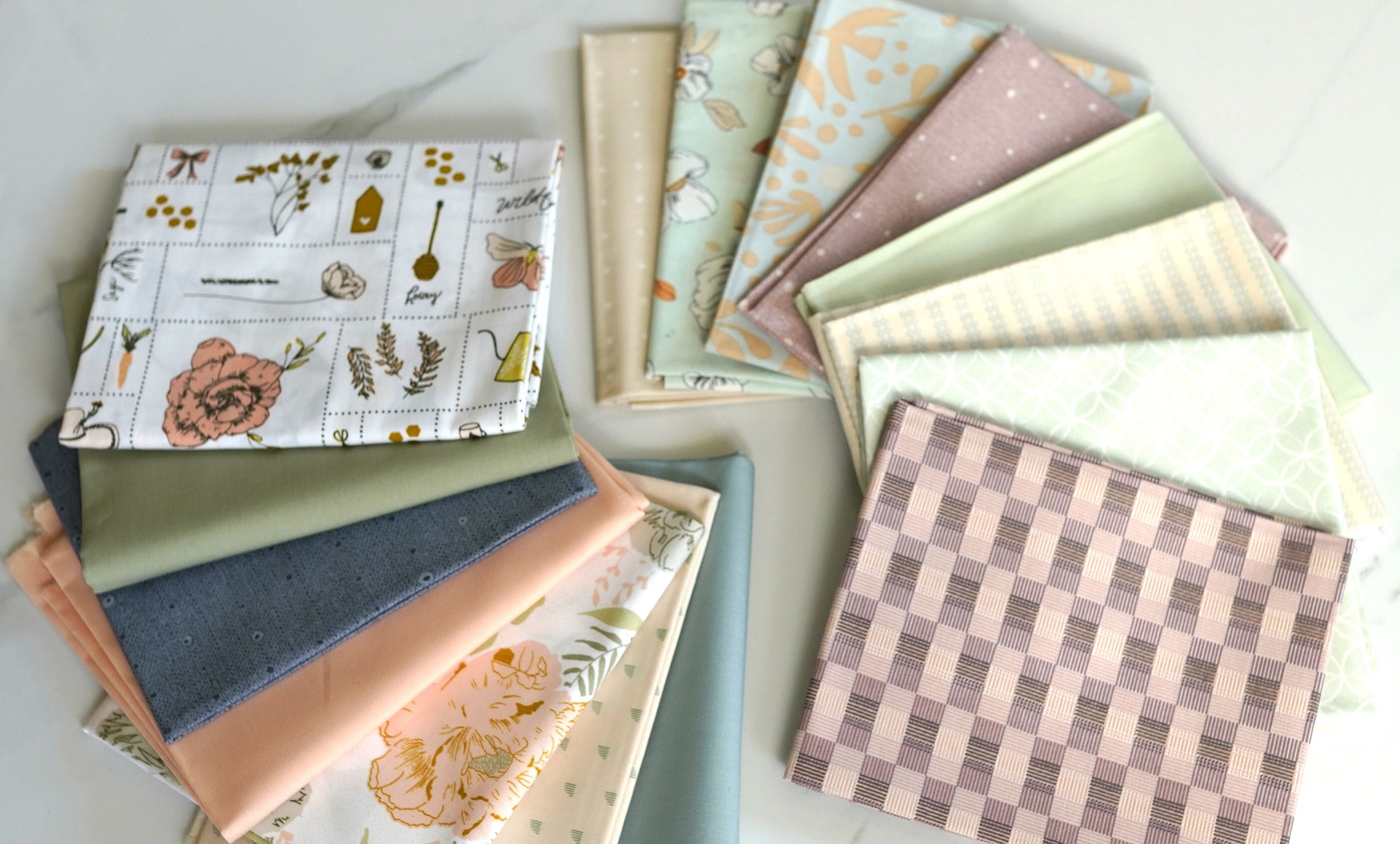 Curated Fat Quarter Bundle 15 Fat Quarters Carefully Hand Picked Fabrics Quilting Bundle Art ...