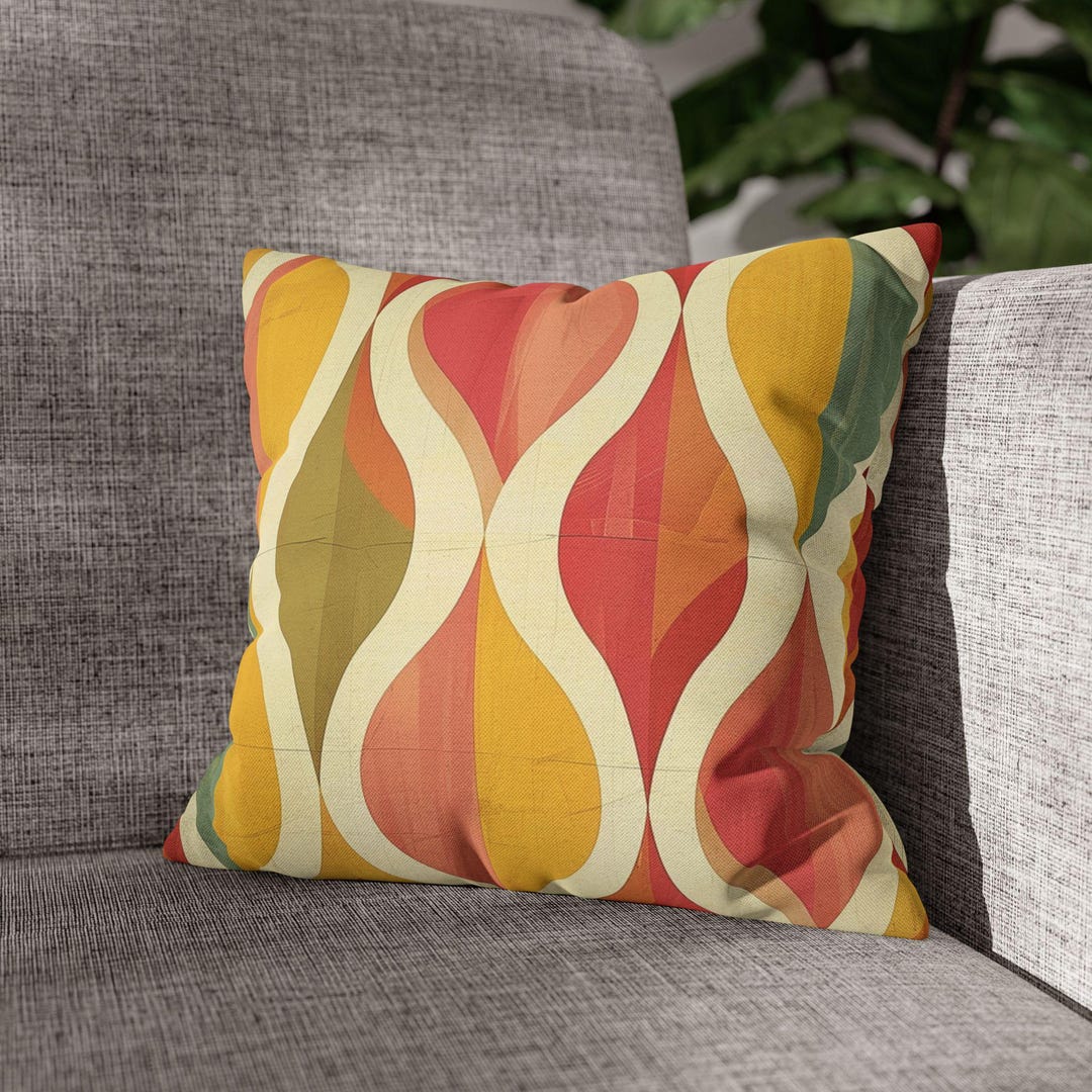 Vintage Mid Century Inspired Pillowcase, Home Decor, Retro Design - Etsy