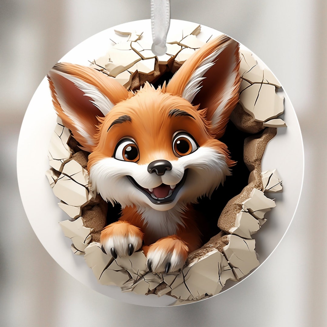 3D Fox Break Through Wall Clipart, Animal Sublimation (digital Download ...