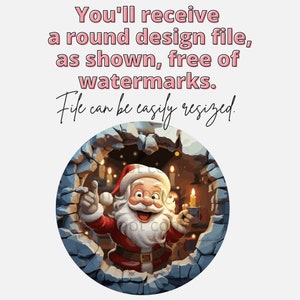 3D Santa Claus Break Through Wall Art Ornament PNG Ornaments Christmas ...