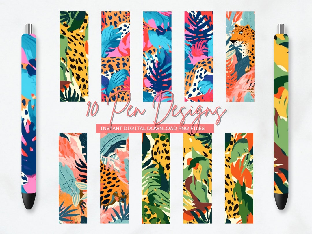 Tropical Pen Wrap Bundle, Summer PNG, Sublimation Design (digital ...