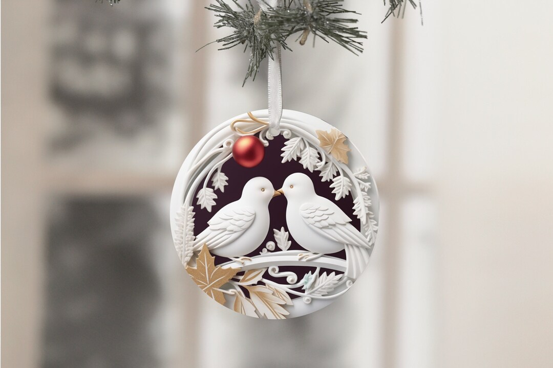 Dove Ornament 3D Christmas Sublimation Designs Download Sublimation ...